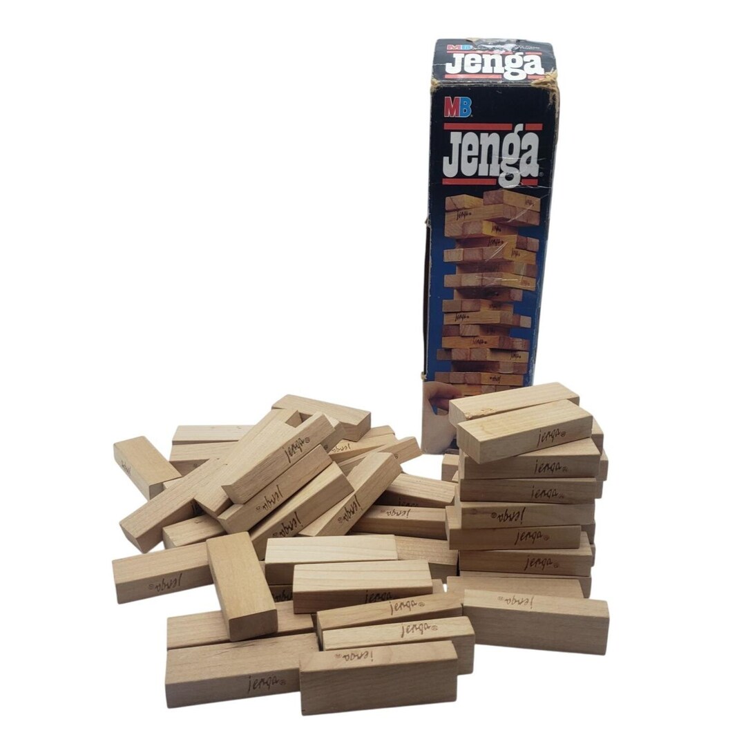 Vintage Milton Bradley Jenga Game 1986 Original Box - Etsy