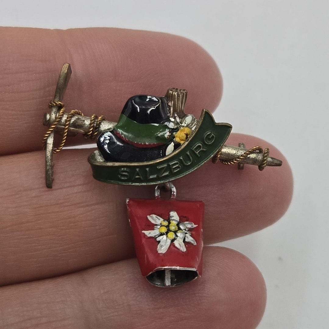 Vintage Salzburg Austria Hiking Climbing Pin Badge Circa 1910s Bell ...