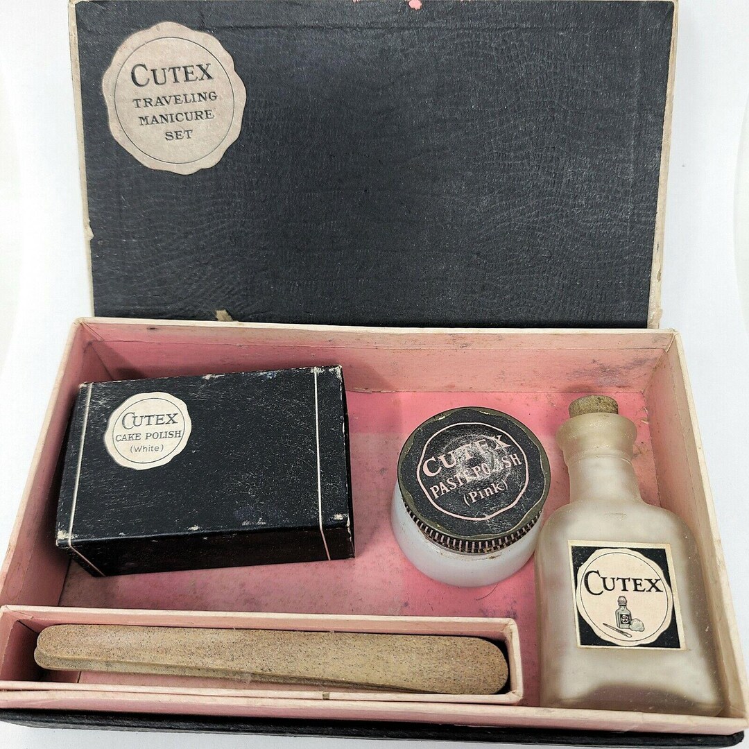 Vintage Cutex Club Kit Fingernail Manicure Case Rare Travel Bathroom ...