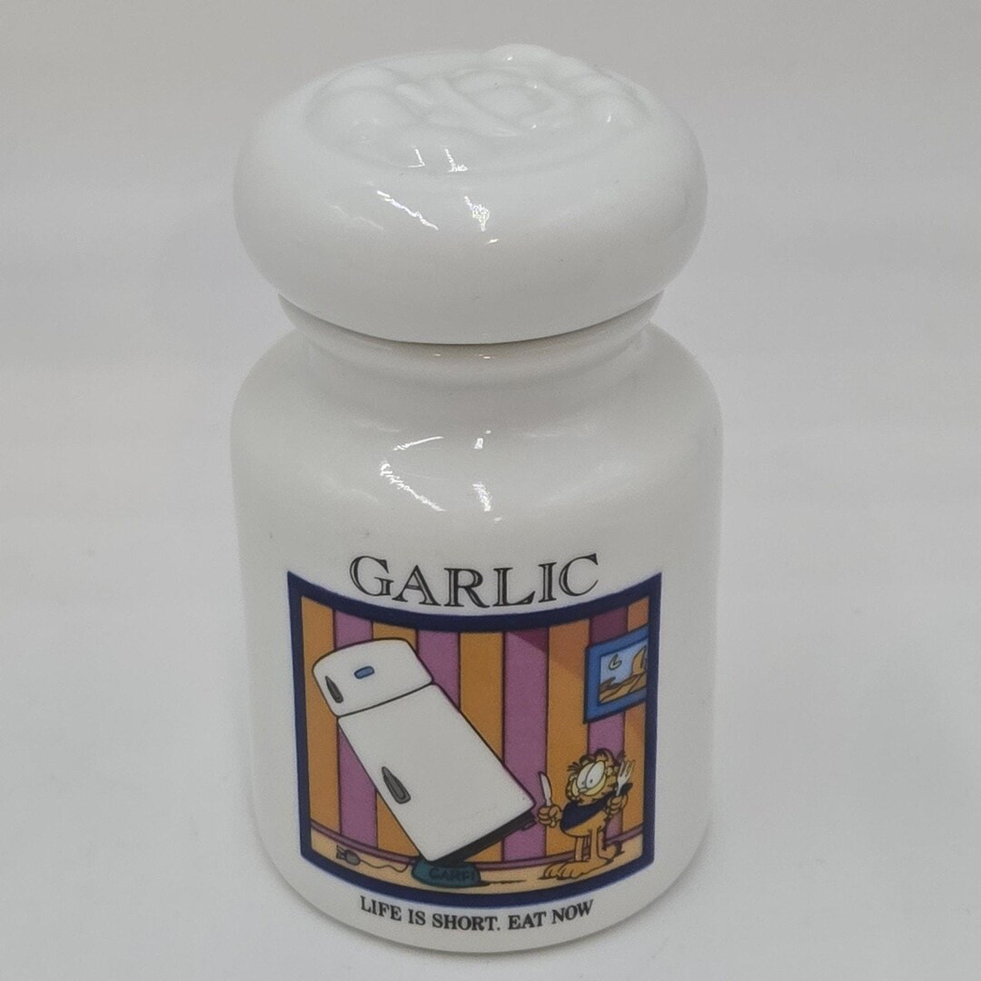 1994 Danbury Mint Garfield White Glass Spice Jar Collection GARLIC - Etsy
