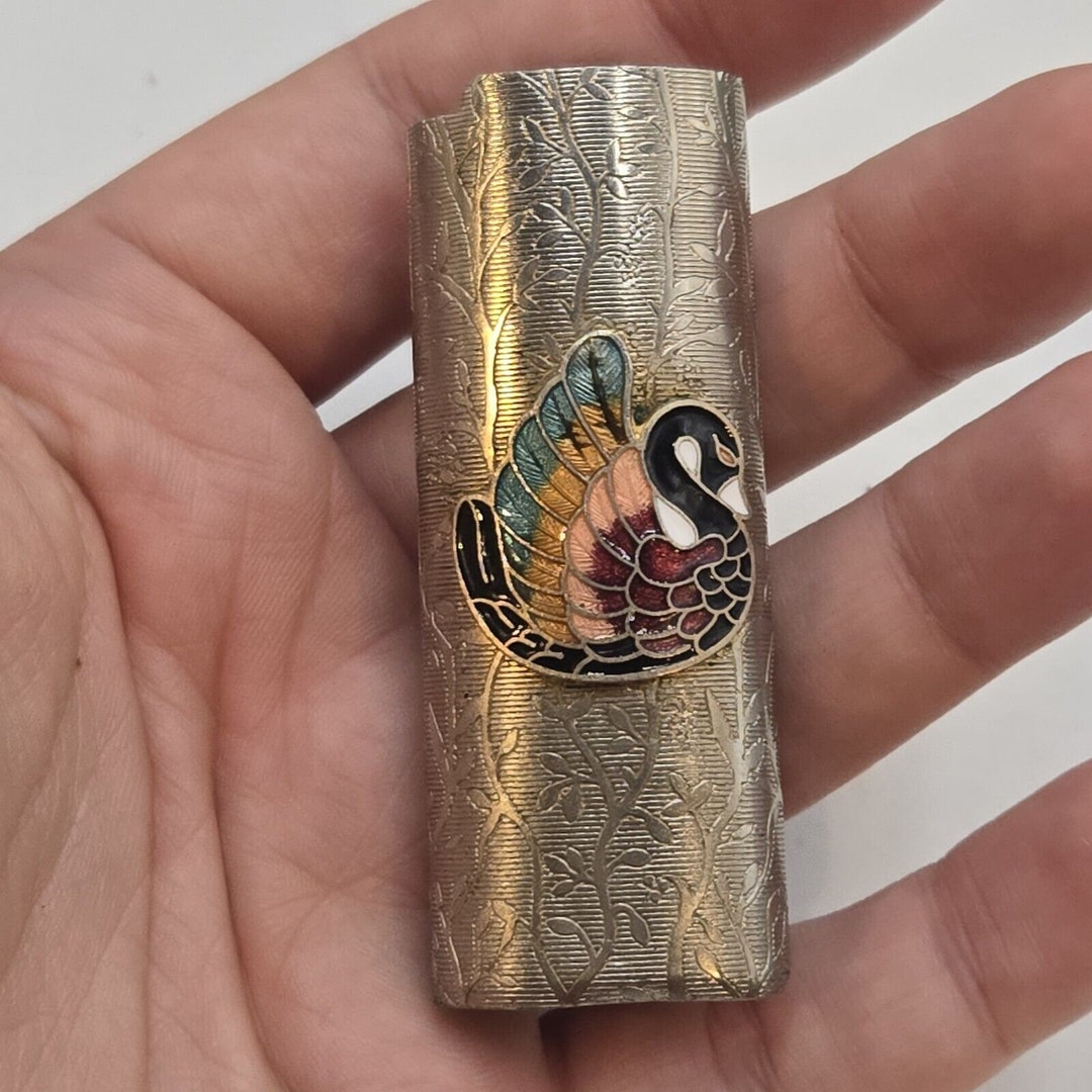 Vintage Cloisonne Enameled Peacock Bird Bic Lighter Holder Case - Etsy