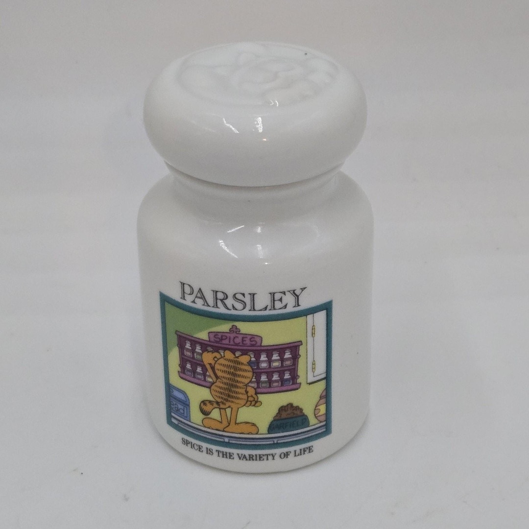 1994 Danbury Mint Garfield White Glass Spice Jar Collection PARSLEY - Etsy