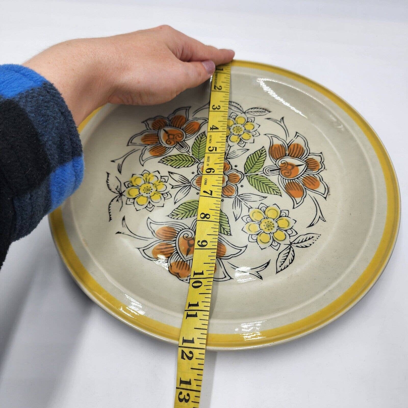 Vintage 70s Quasar Stoneware MCM Flowers Orange Brow Flowers Retro ...