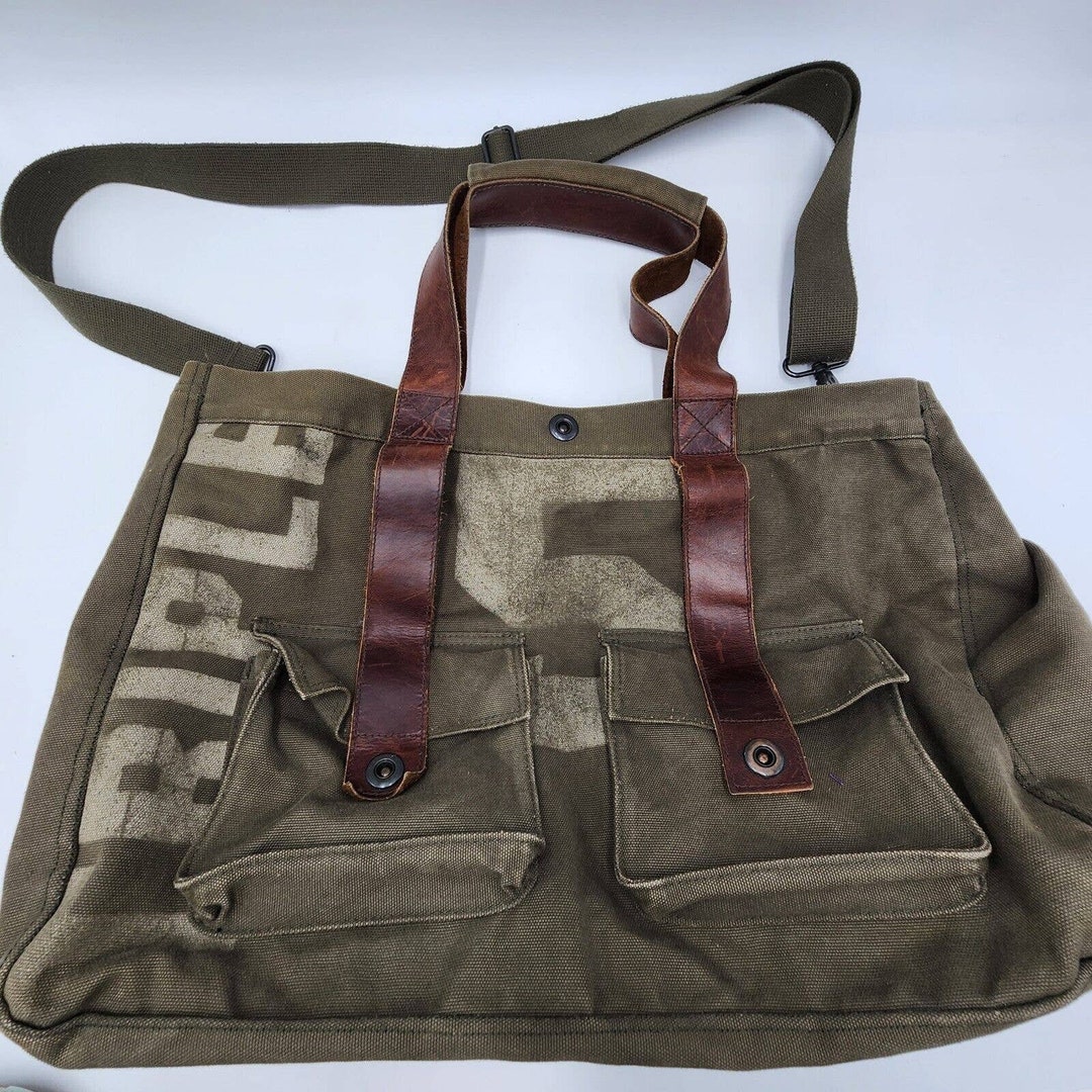 Vintage Triple Five Soul Army Green Canvas and Leather - Etsy