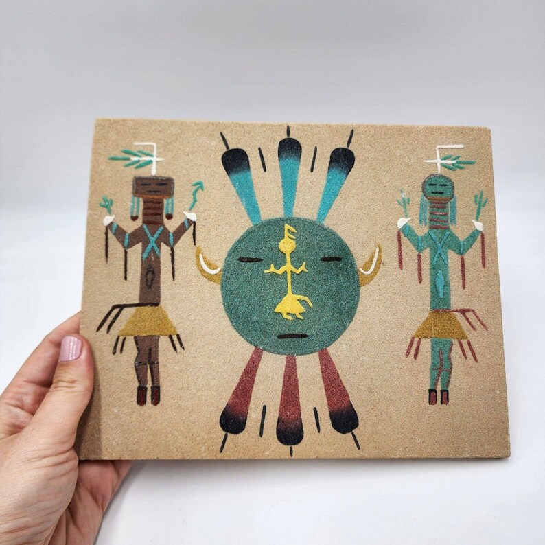 Navajo Tribe Sand Painting Blessing Fertility Herrera Art Sun Yei ...