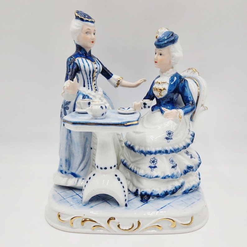 Vintage the Leonardo Collection Porcelain 2 Ladies Tea Party Figurine ...