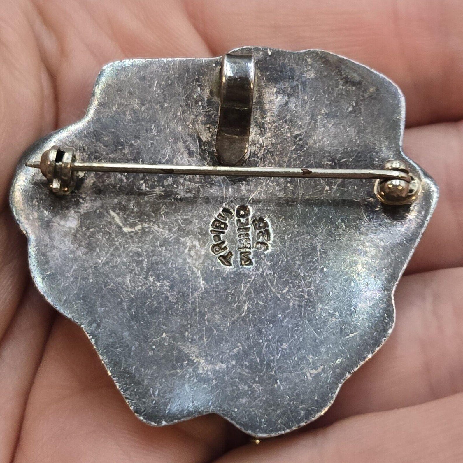 Vintage TAXCO Sterling Silver Ribbed Puffy Knot Round Pin Brooch ...