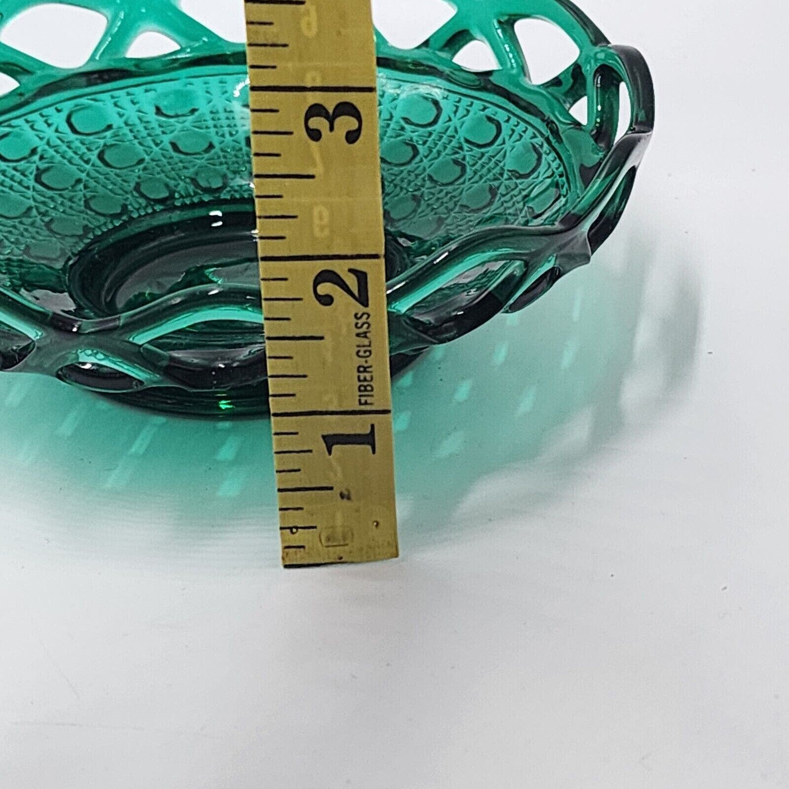 Vintage Imperial Glass Stiegel Emerald Green Glass Reticulated Edge ...