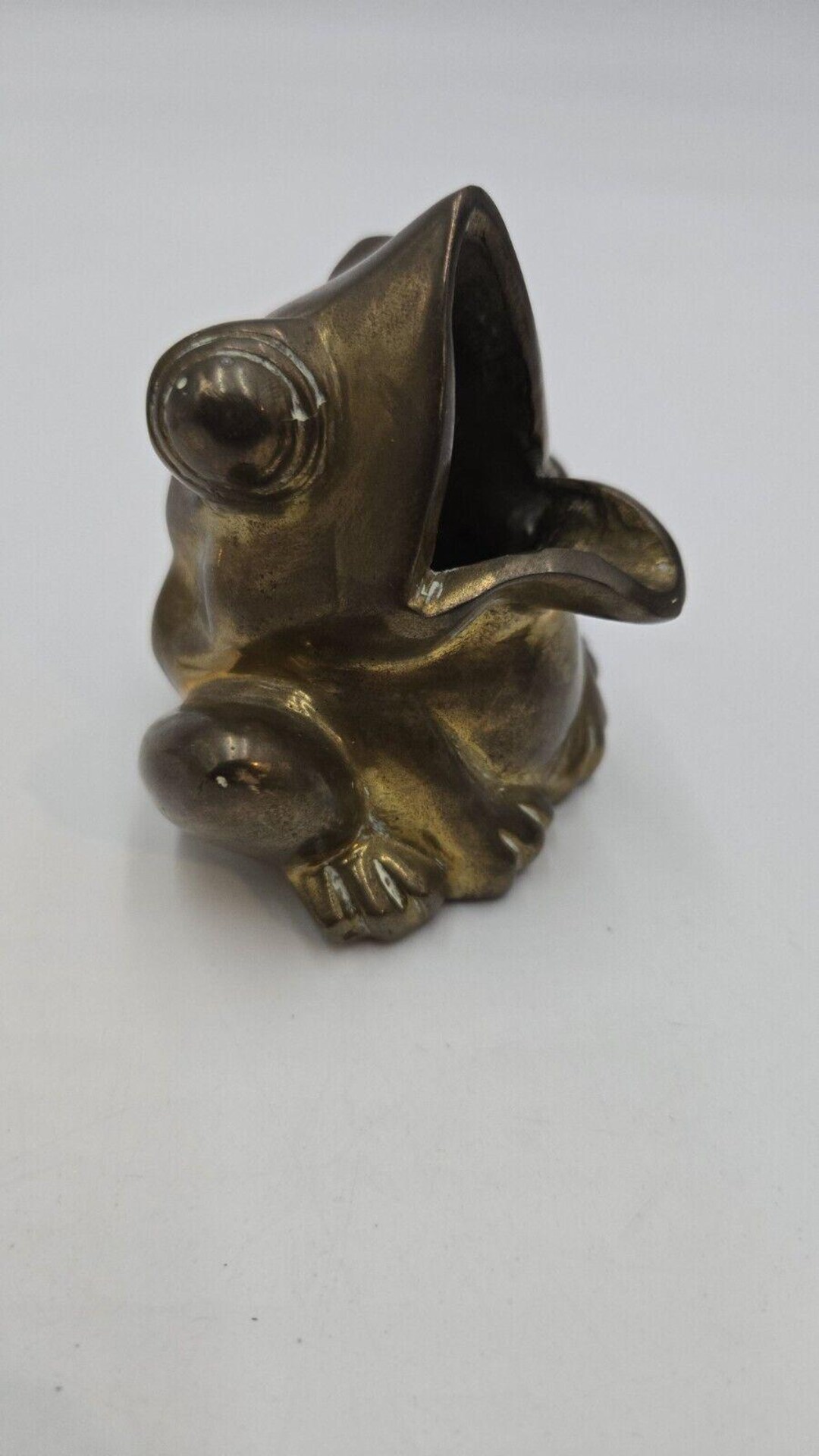 Vintage Brass Frog Toad Open Mouth Cigarette Holder Mid Century ...