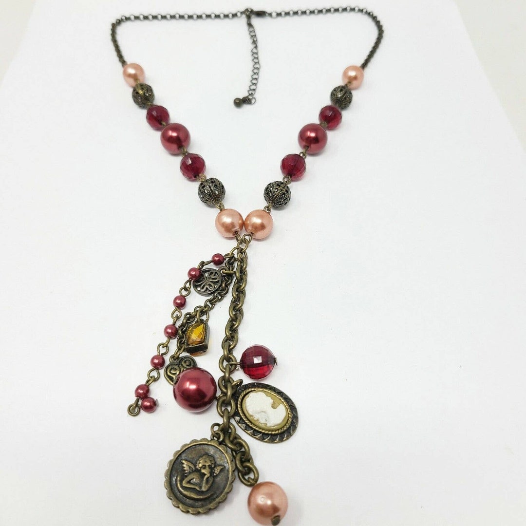 Cherub Cameo Victorian Theme Jewelry Danglw Pendant Necklace - Etsy
