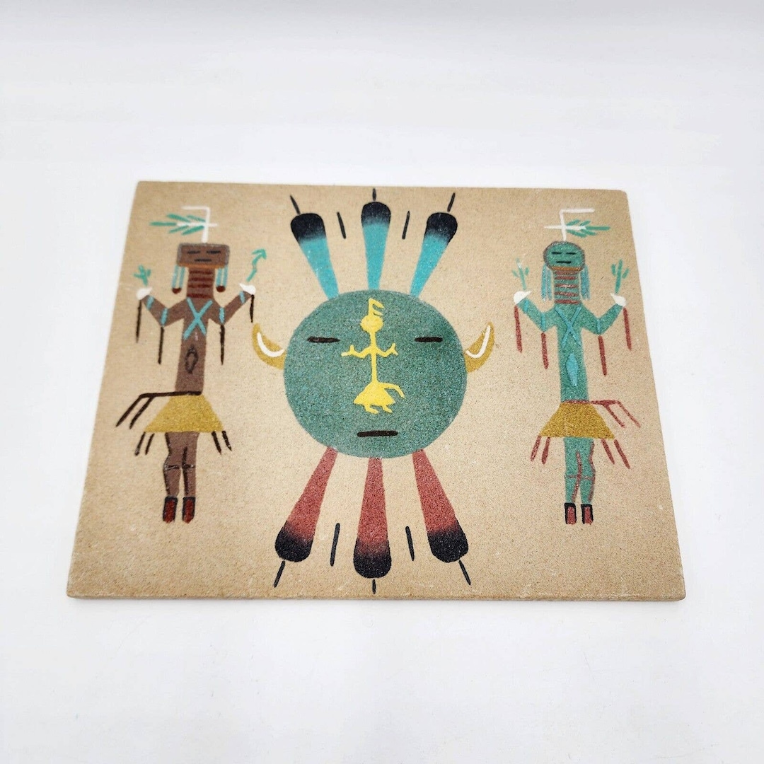 Navajo Tribe Sand Painting Blessing Fertility Herrera Art Sun Yei ...