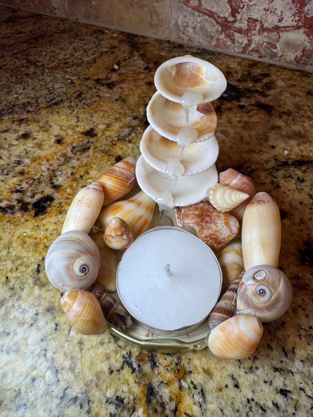 Seashell Tealight Candle Holder, Coastal Beach Decor, Handmade Shell ...