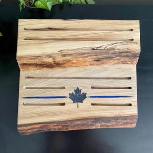 Challenge Coin Holder Made of Wood With Epoxy Inlay - Coin Display Rack ...