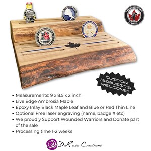 Challenge Coin Holder Made of Wood With Epoxy Inlay - Coin Display Rack ...