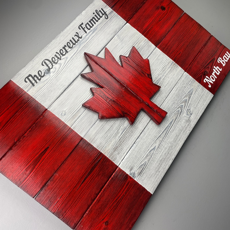Rustic Wood Canadian Flag 20' X 30 Burnt Cedar - Etsy