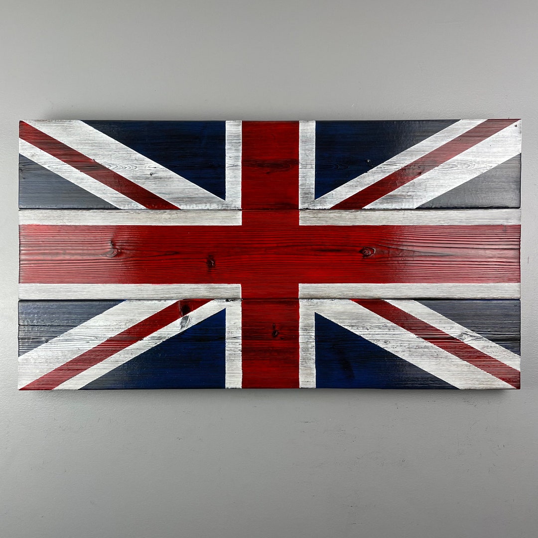 Burnt Wood British Flag Wooden Union Jack Flag Shou Sugi Ban Wooden ...
