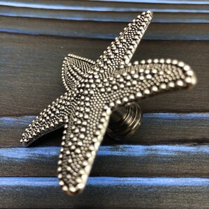 Starfish Drawer Knobs in Silver Starfish Cabinet Knobs Beach Decor Nautical Home Decor Dresser ...