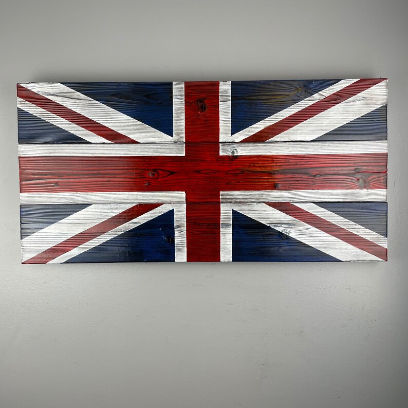 Burnt Wood British Flag Wooden Union Jack Flag Shou Sugi - Etsy