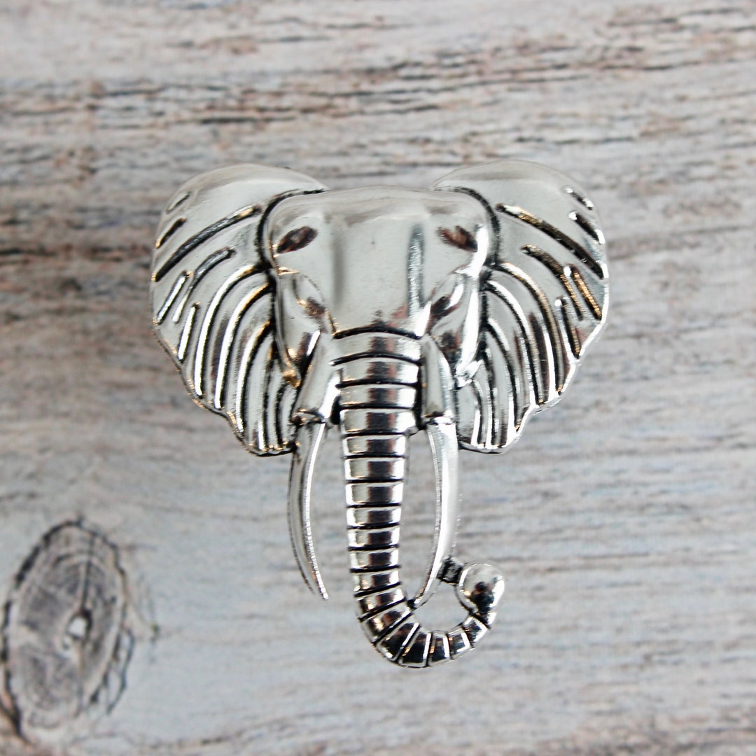 Elephant Drawer Knobs in Silver for Nursery Decor Silver - Etsy