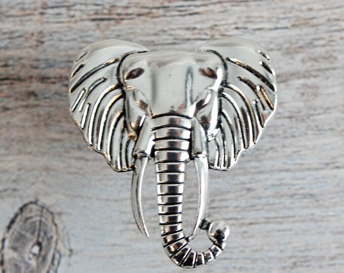 Elephant Drawer Knobs in Silver for Nursery Decor Silver - Etsy