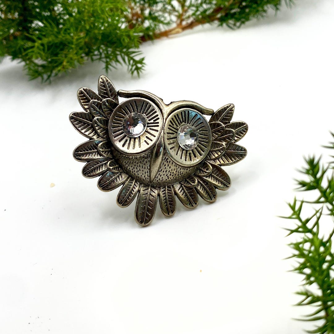 Silver Owl Drawer Knob With Crystal Eyes Woodland Decor Nursery ...