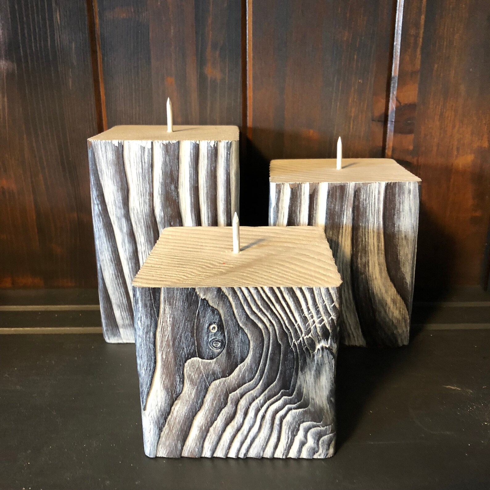 Candle Holders Candle Base Rustic Candles Candle Lovers | Etsy