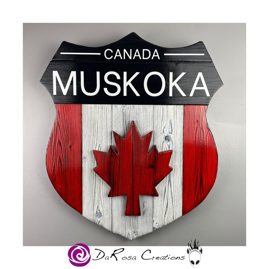 Custom Canadian Wood Flag - Personalized Road Sign Canada - Wall Art ...