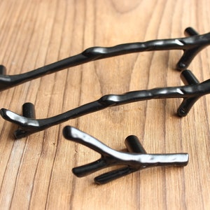 Black Branch Drawer Knobs and Pulls Branch Cabinet Knobs and Pulls Rustic Home Decor Branch ...