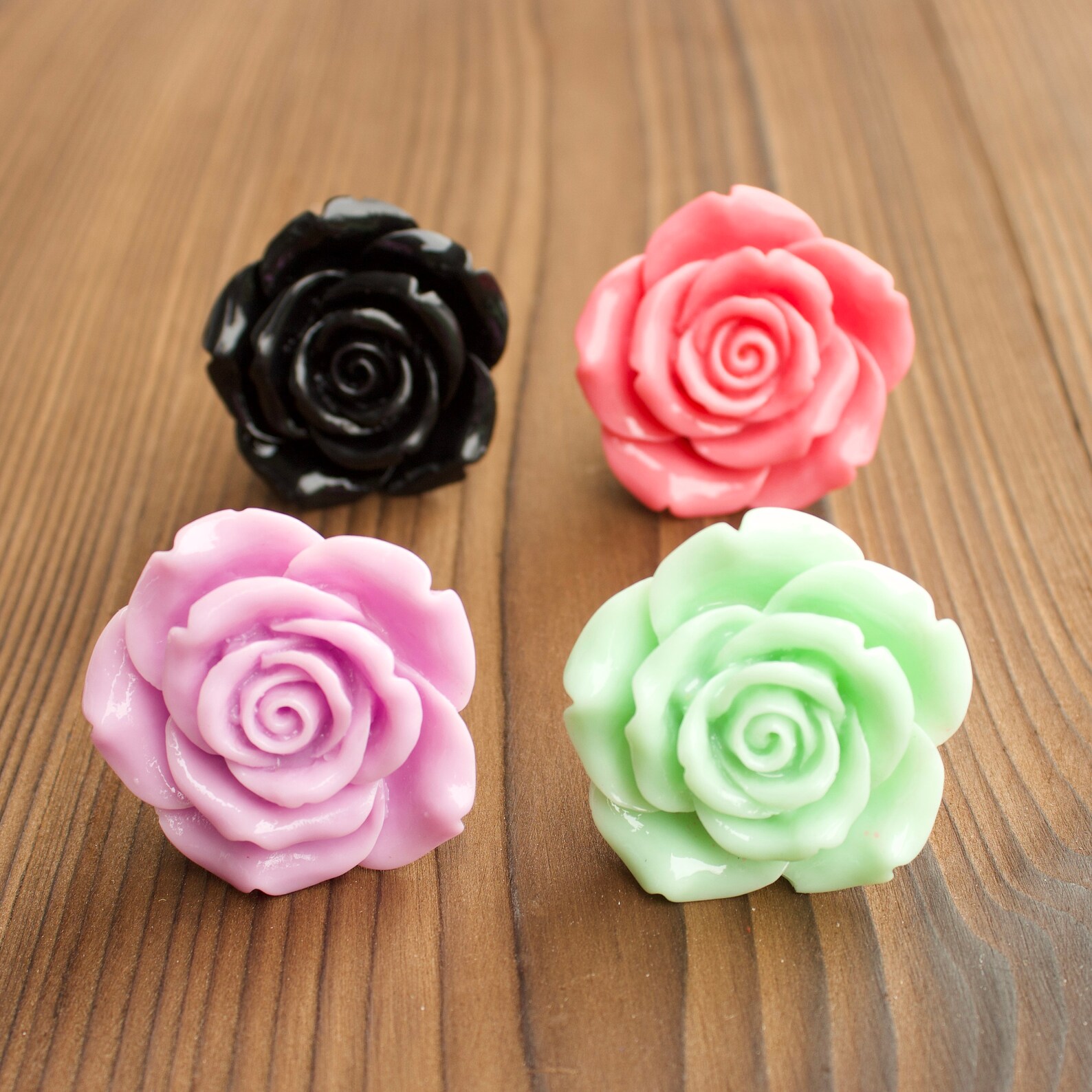 Rose Flower Drawer Knobs Flower Cabinet Knobs Pink Mint - Etsy
