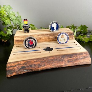 Challenge Coin Holder Made of Wood With Epoxy Inlay - Coin Display Rack ...