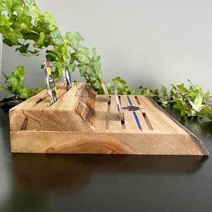 Challenge Coin Holder Made of Wood With Epoxy Inlay - Coin Display Rack ...