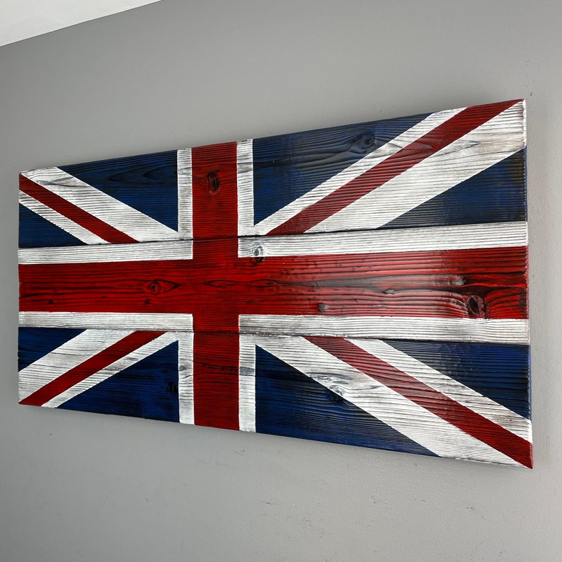 Burnt Wood British Flag Wooden Union Jack Flag Shou Sugi - Etsy