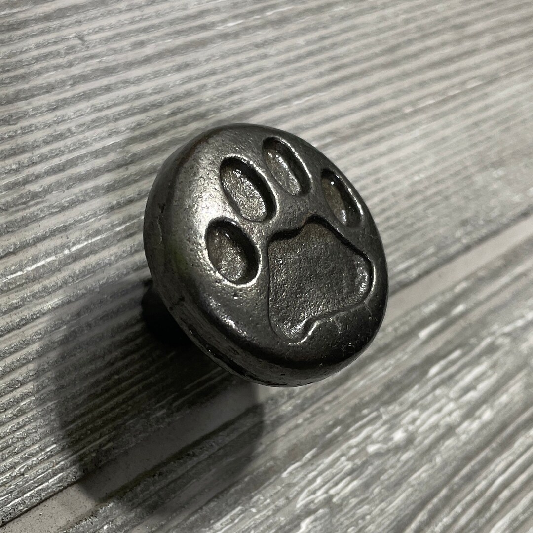 Dog Paw Print Drawer Knob - Dog Print Cabinet Knob Metal - Gift Dog Owner - Drawer Knobs for ...