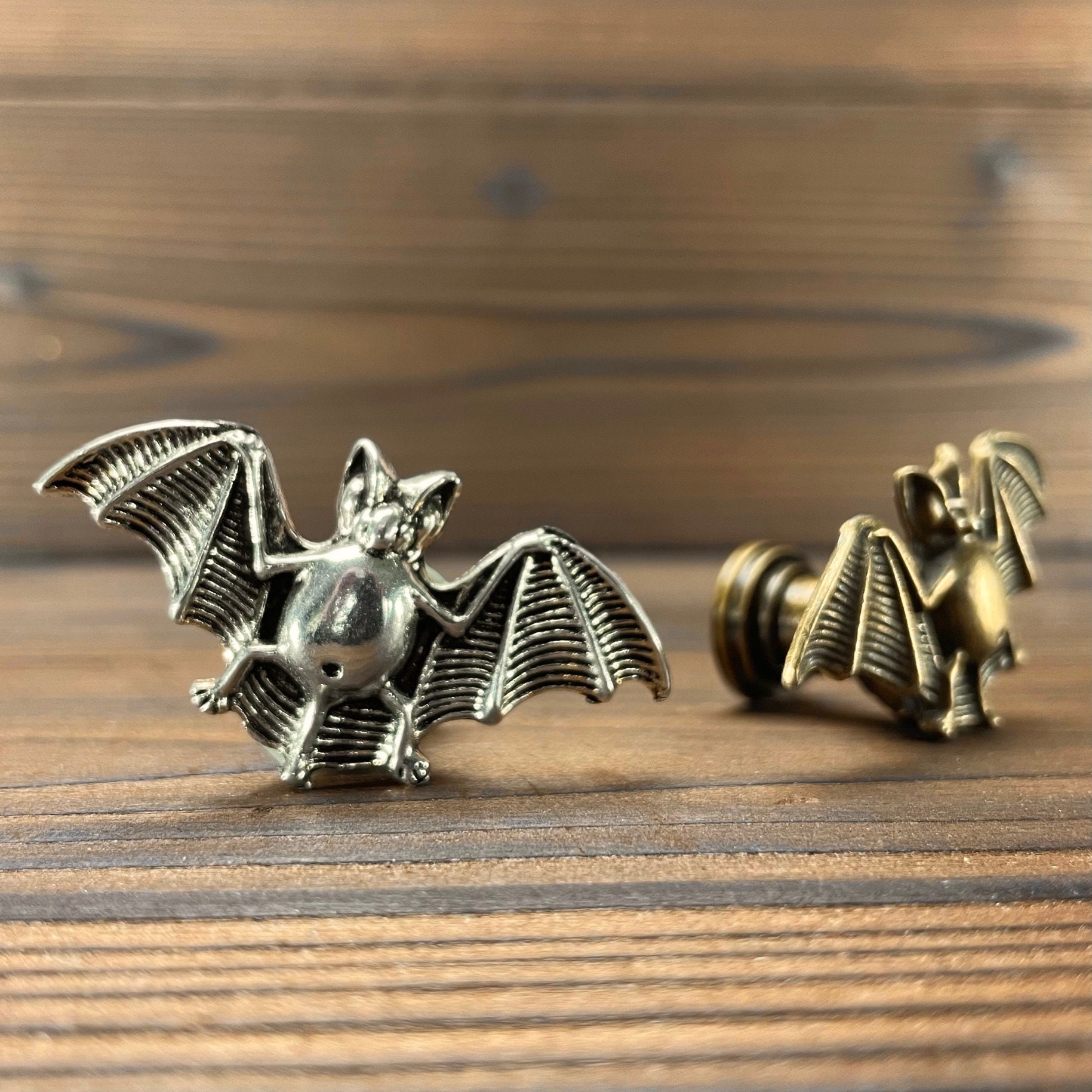 Little Bat Drawer Knobs in Silver or Brass - Bat Cabinet Knobs for Your ...