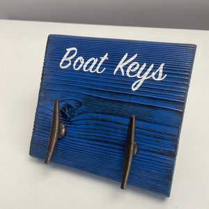Boat Key Holder With White Lettering - Key Rack for Boat Keys - Gift ...