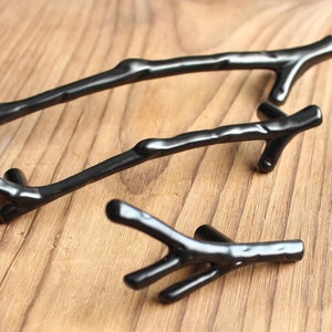Black Branch Drawer Knobs and Pulls Branch Cabinet Knobs and Pulls Rustic Home Decor Branch ...