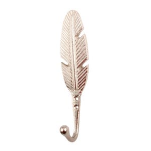 Feather Wall Hook Feather Coat Hook Feather Hook in Silver - Etsy