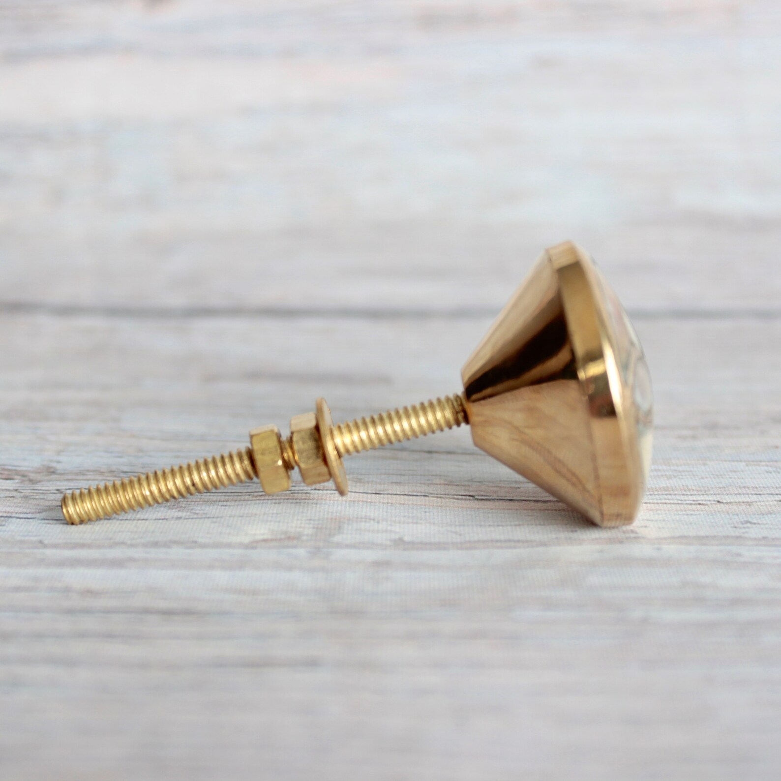 Set of 2 Mother of Pearl Cabinet Knobs With Gold Details | Etsy
