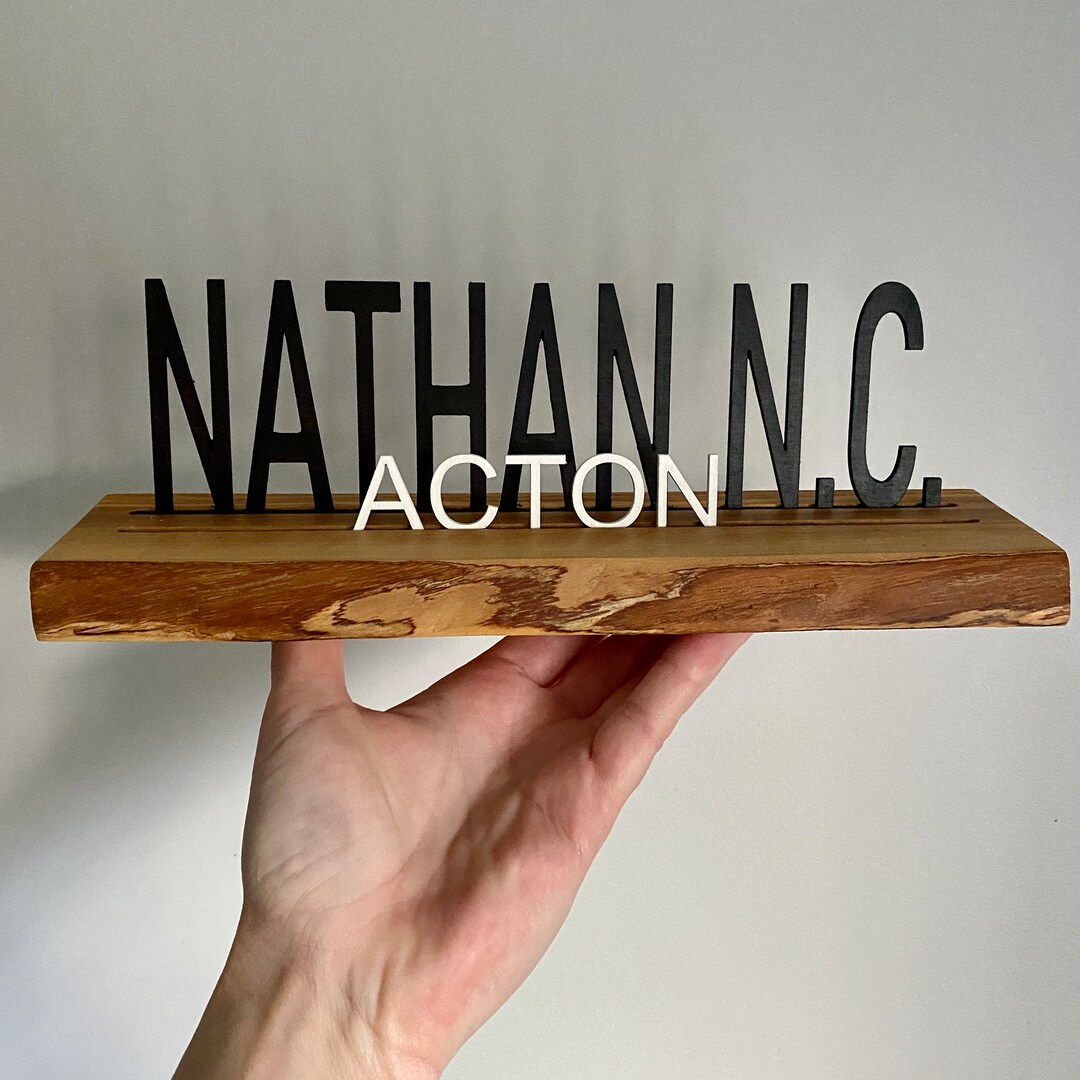 Custom Wood Name Sign for Desk - Custom Name Plaque - Personalized Gift ...