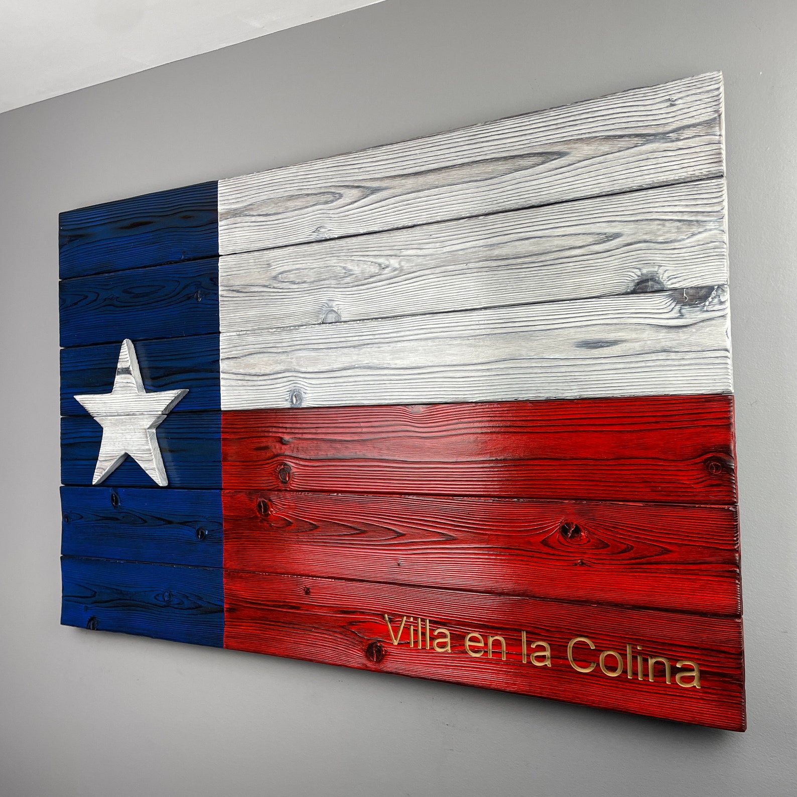 Wooden Texas Flag Handmade Rustic 36 X 24 Burnt Wood Flag of - Etsy