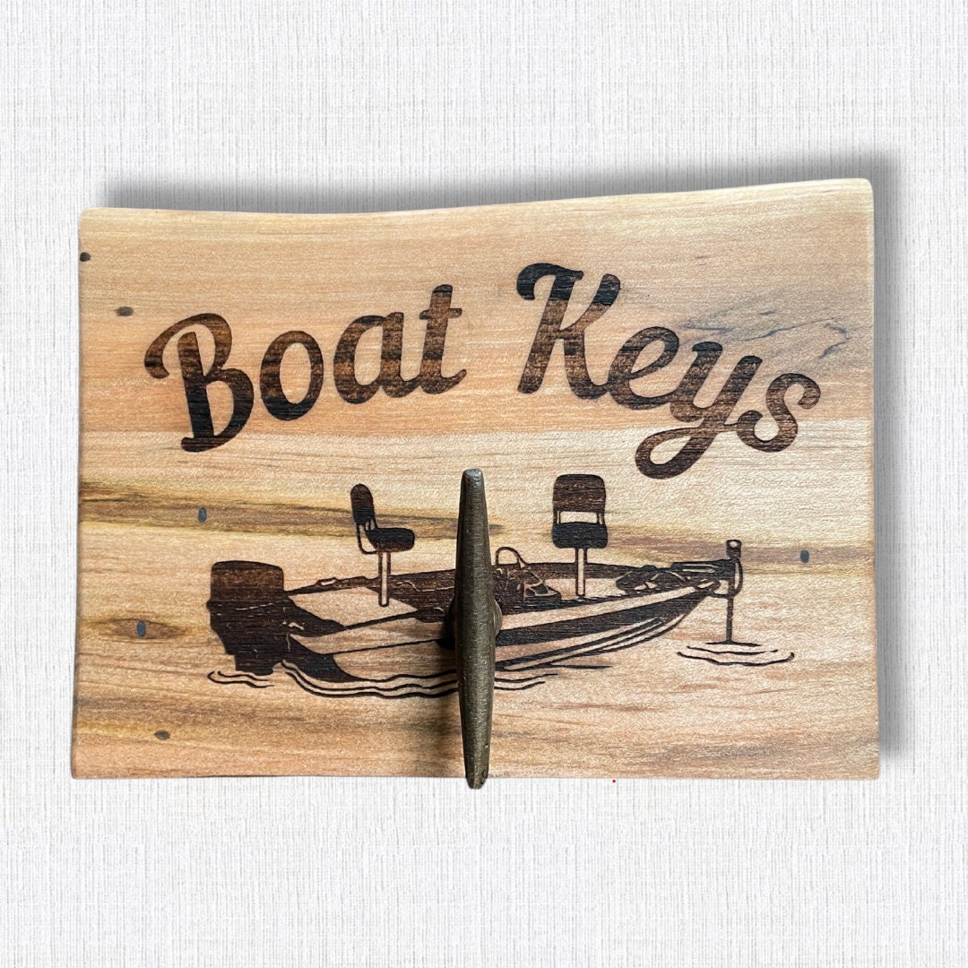 Boat Key Hanger Live Edge Wood for Cottage Decor Custom Personalized ...