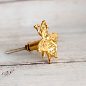 Honey Bee Drawer Cabinet Knob in Gold Bumble Bee Drawer Knob Bee Gift ...