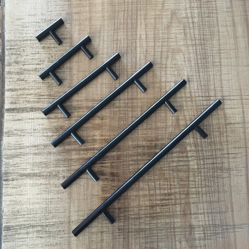 Modern Black Cabinet Pulls Black Drawer Pulls Mid Century - Etsy