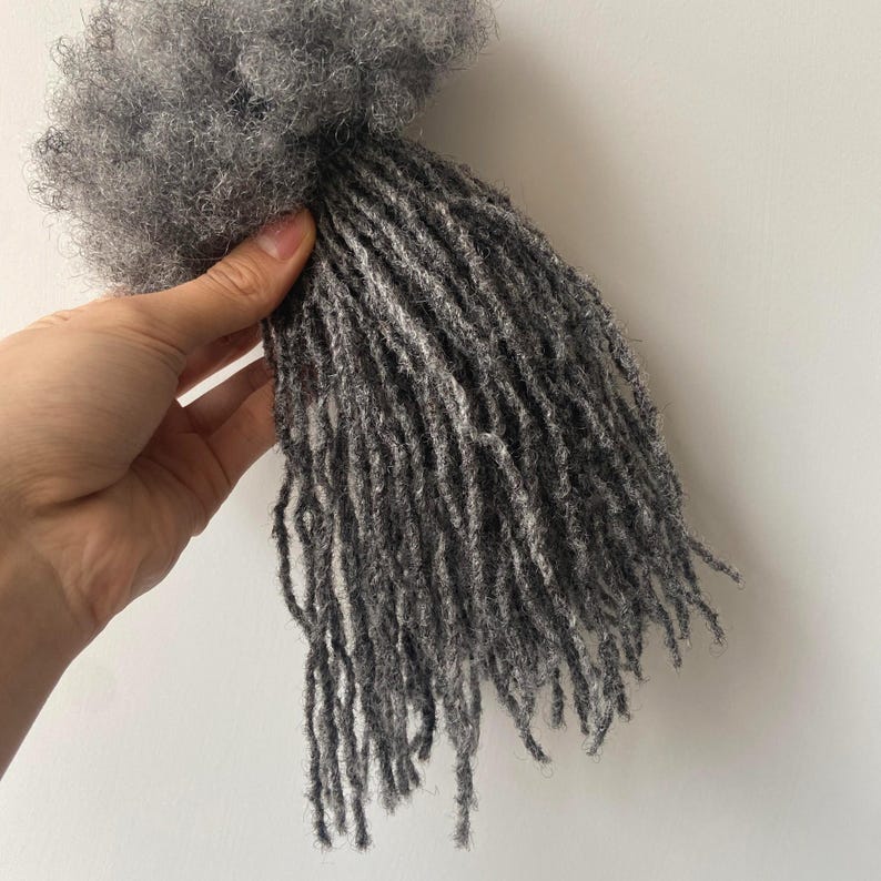 Light Salt & Pepper Human Hair Loc Extensions | 0.2cm Sisterloc Style ...