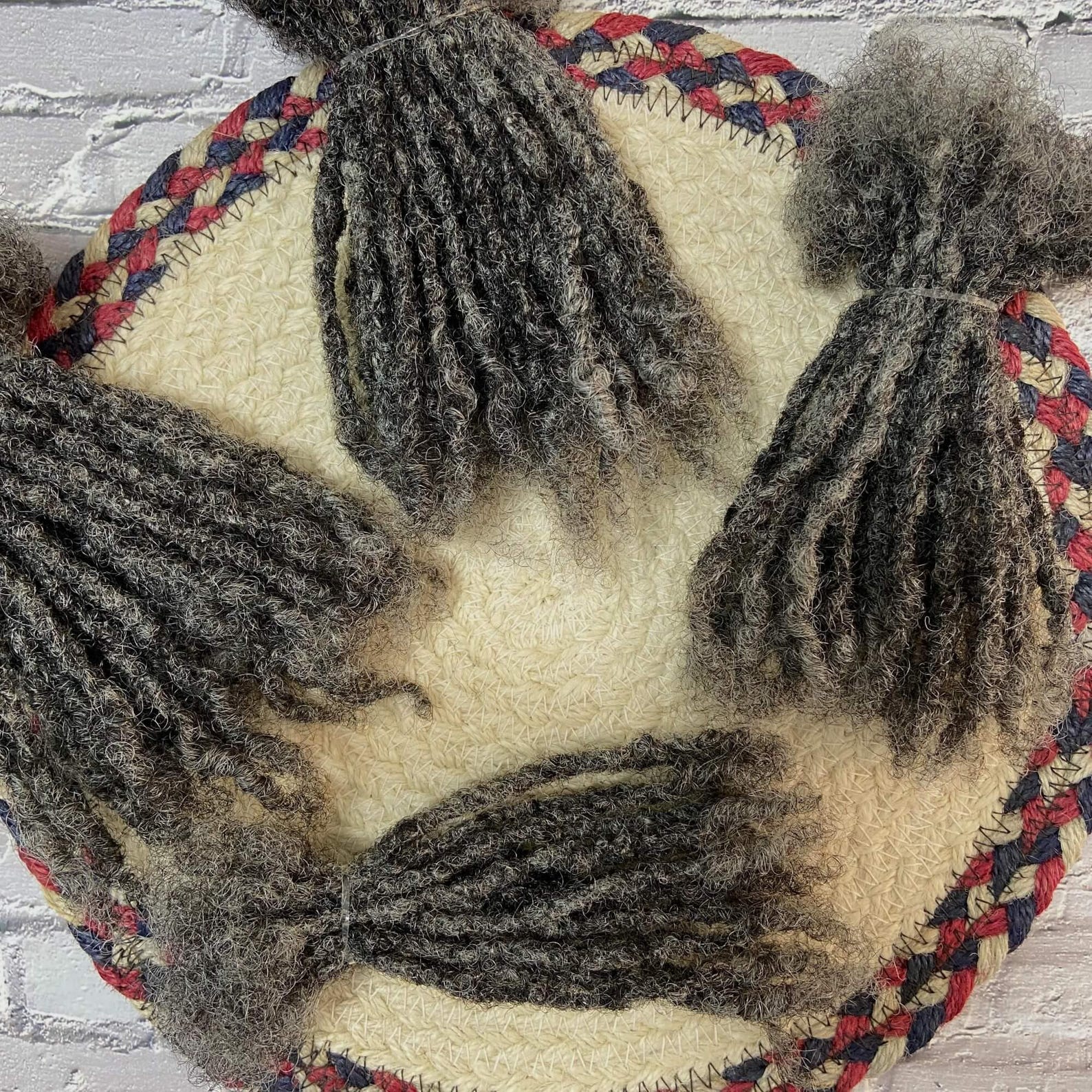 Dark Salt and Pepper Natural Curly Tips Human Hair Textured Loc ...