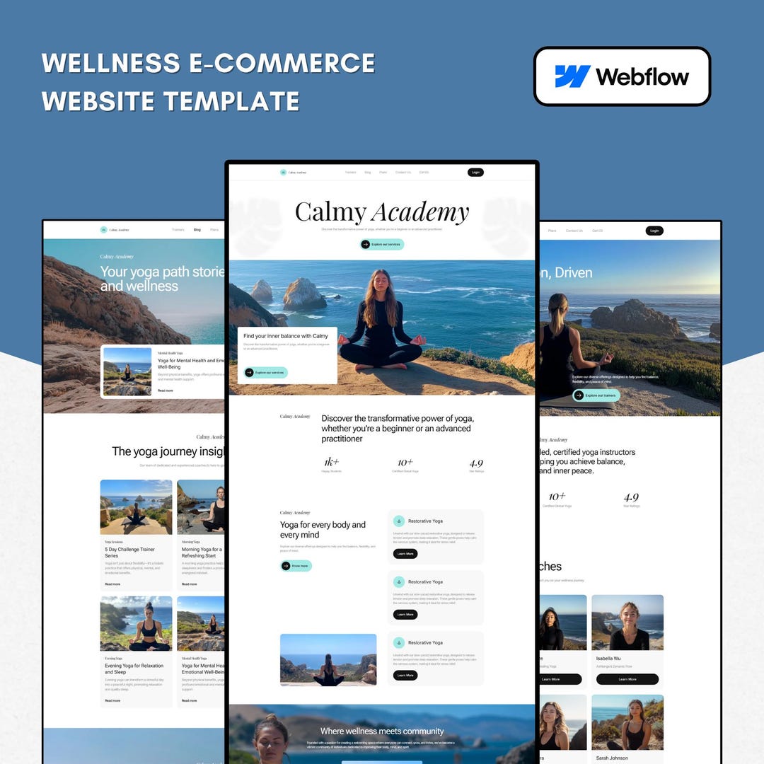 Wellness E-commerce Webflow Template Website Modern Online Business ...