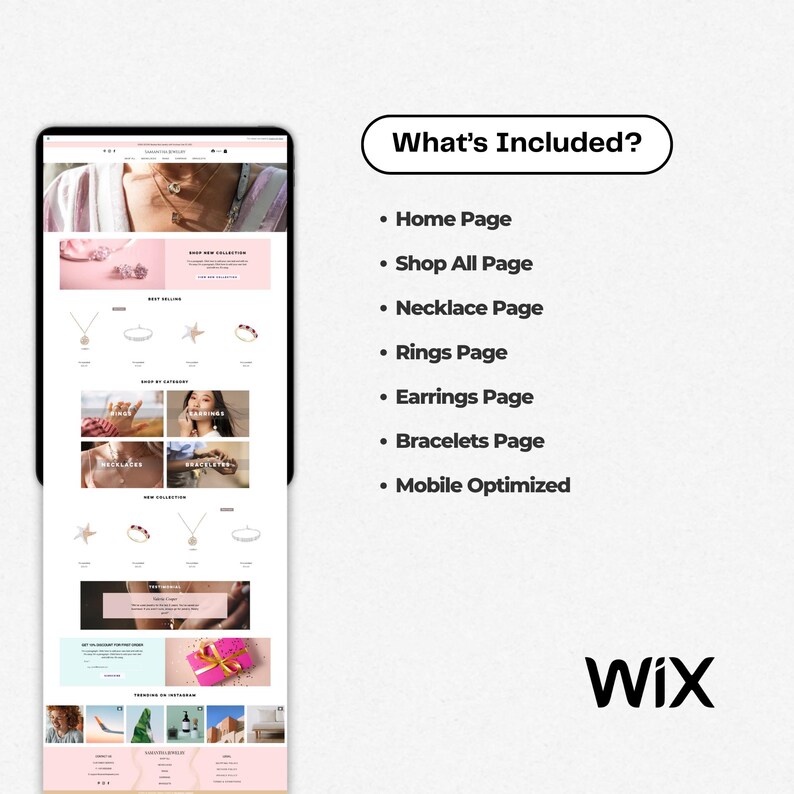 E-commerce WIX Template Website Modern Jewelry Store WIX Website ...