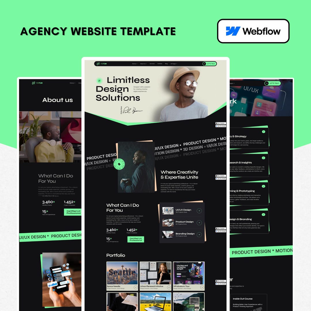 Agency Webflow Template Website Modern Webflow Website Template - Etsy