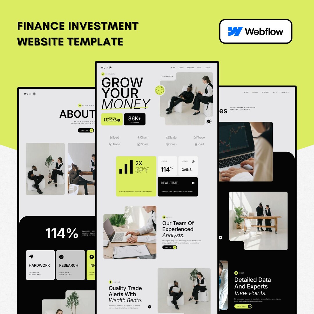 Finance Webflow Template Website Modern Investment Webflow Website ...