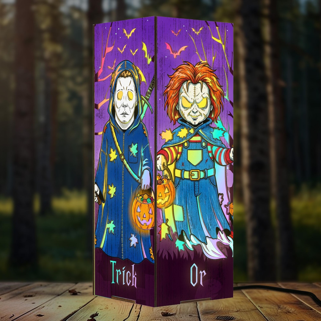 Horror Movies Wooden Box Lamp, LED Lamp, Night Light Decor, 3D Printed ...